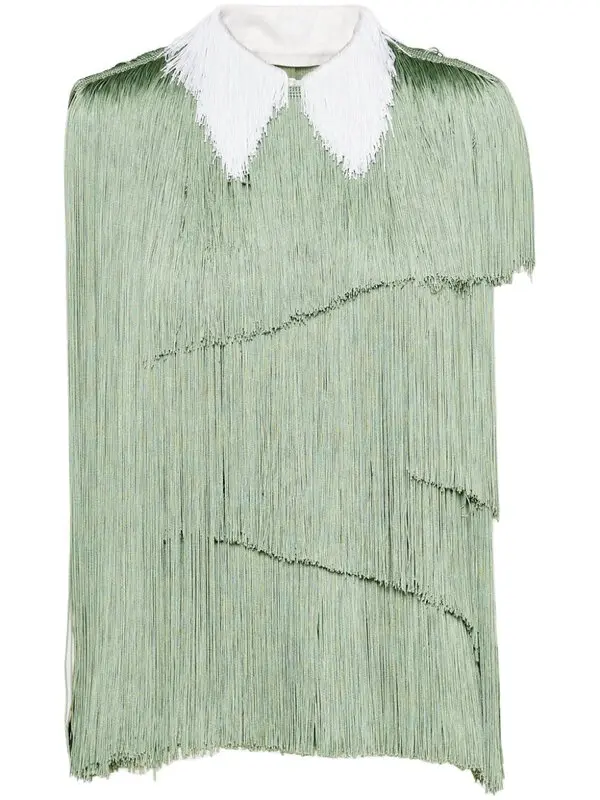 Prada Fringed Organza Blouse