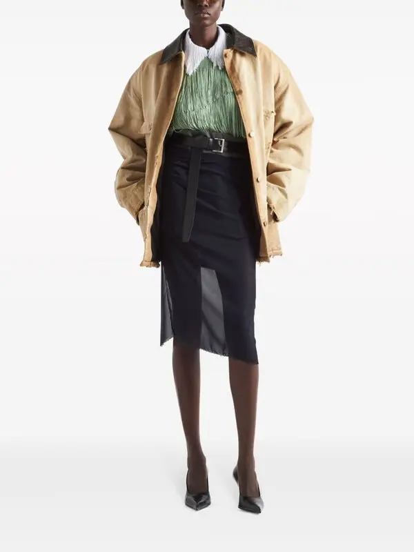Prada Fringed Organza Blouse