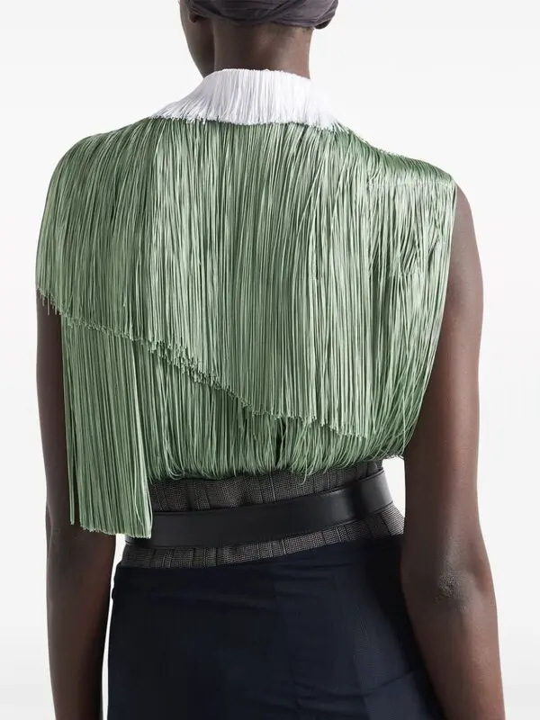 Prada Fringed Organza Blouse
