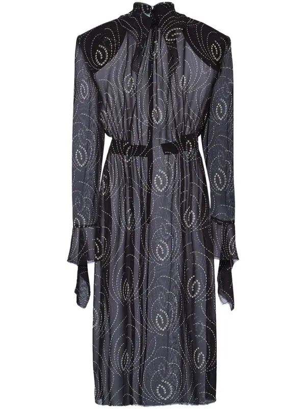 Prada Printed Georgette Midi Dress