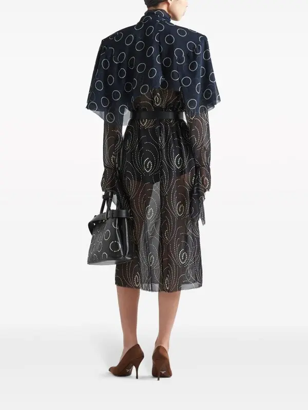 Prada Printed Georgette Midi Dress