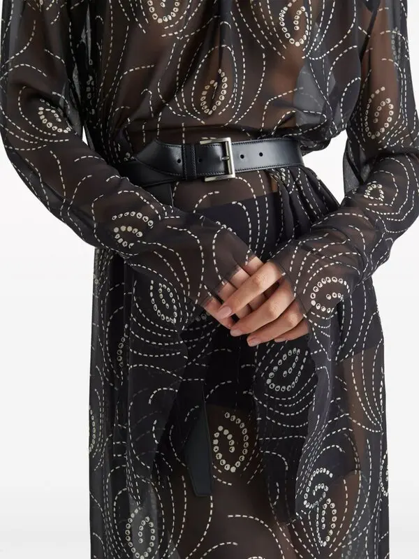 Prada Printed Georgette Midi Dress