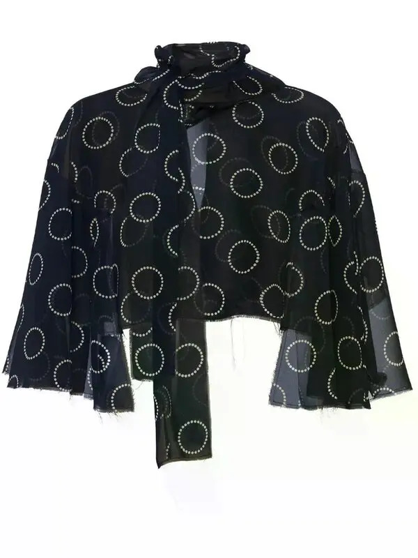 Prada Dot-print Georgette Top - Blue