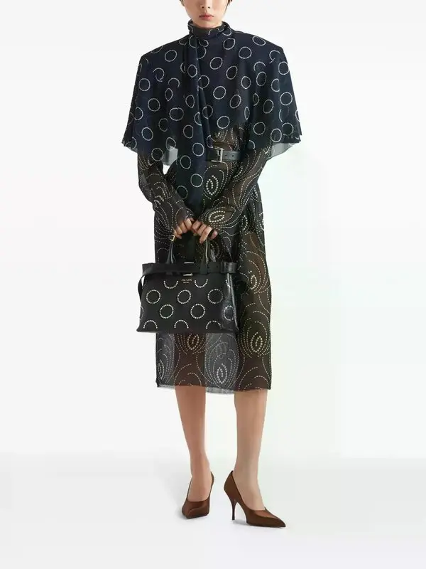 Prada Dot-print Georgette Top - Blue