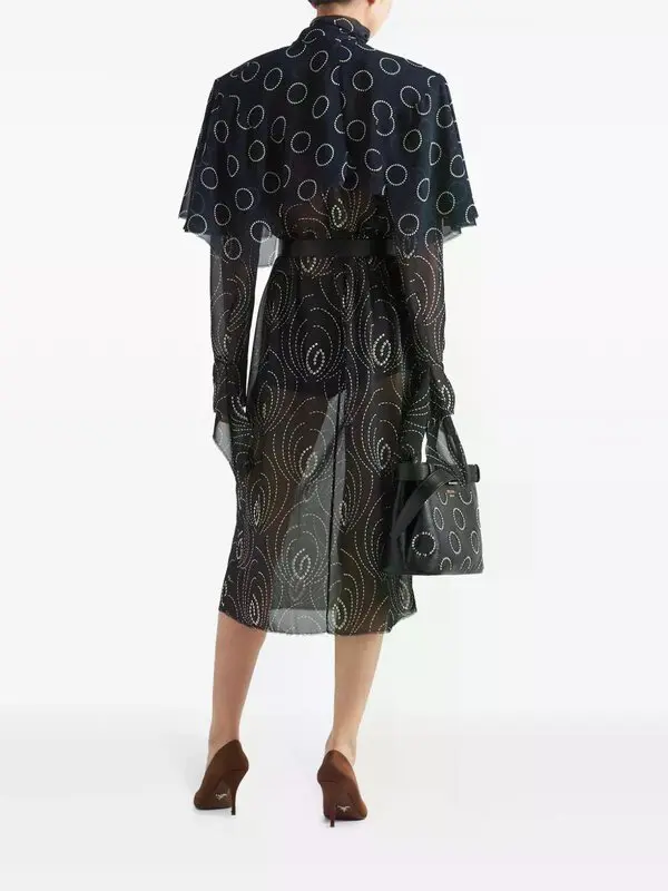 Prada Dot-print Georgette Top - Blue