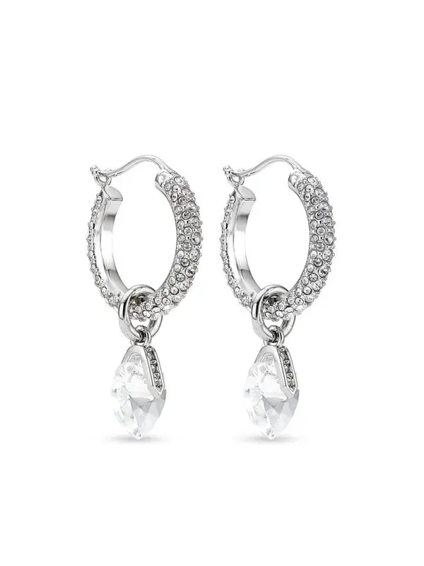 JIMMY CHOO Crystal Heart Hoop Earrings