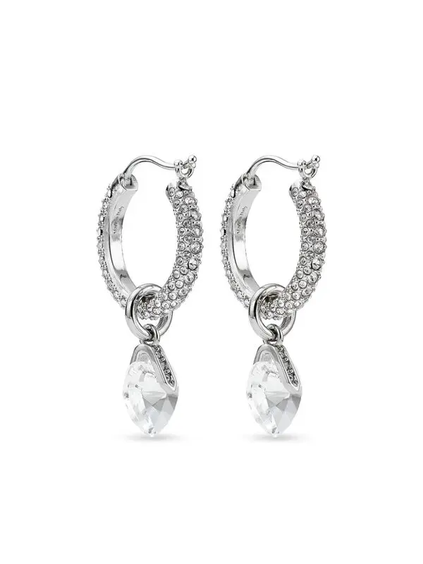 JIMMY CHOO Crystal Heart Hoop Earrings