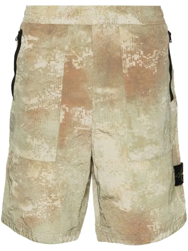 Stone Island Abstract-print Bermuda Shorts