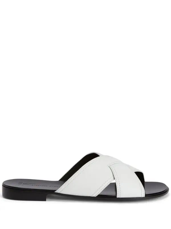 GIUSEPPE ZANOTTI Flavio Crossover-strap Sandals - White