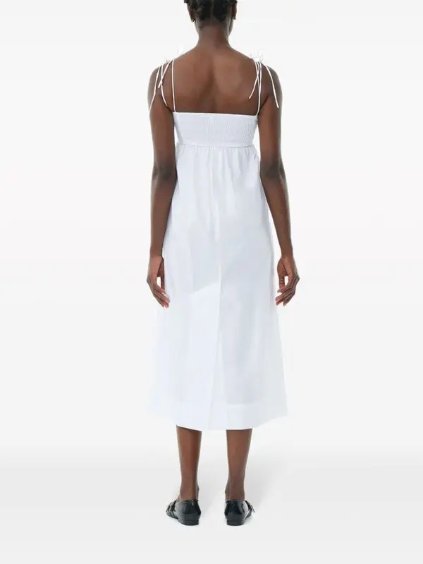 ganni cotton and silk midi dress GANNI Floral-Print Linen And Silk Midi Dress