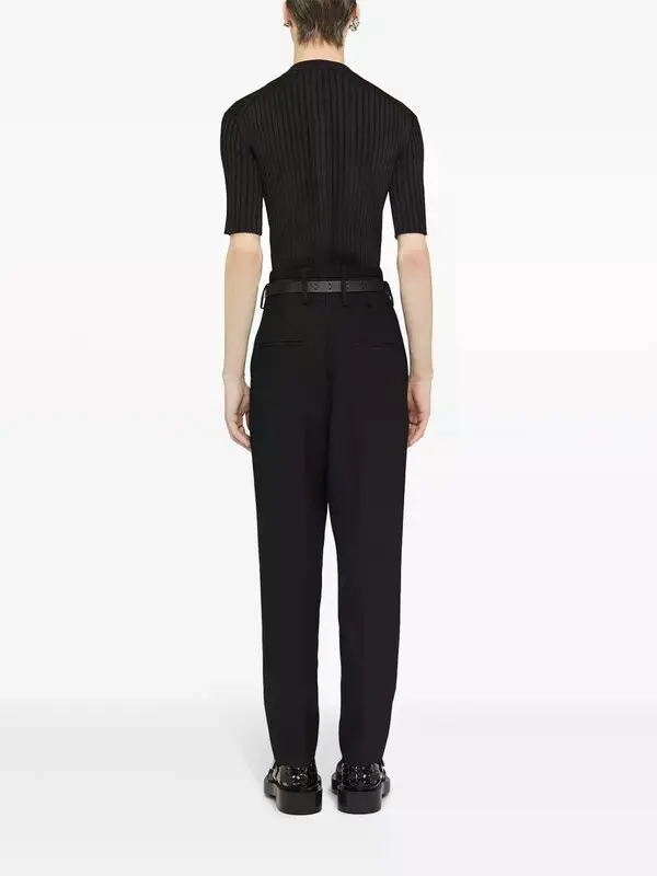 JIL SANDER Ribbed-knit V-neck T-shirt