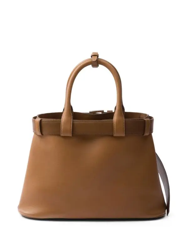 Prada Small Buckle Tote Bag - Brown