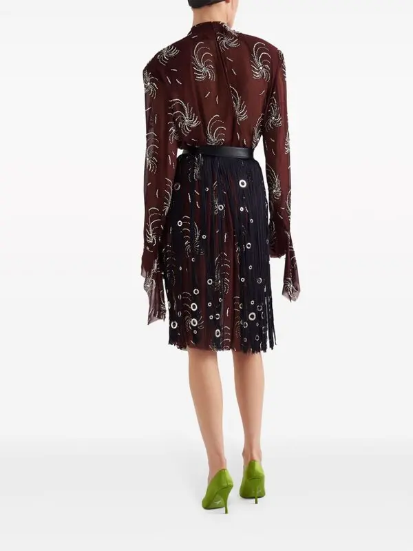 Prada Embroidered Georgette Dress