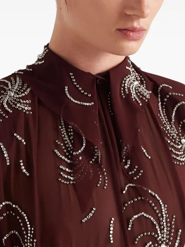 Prada Embroidered Georgette Dress
