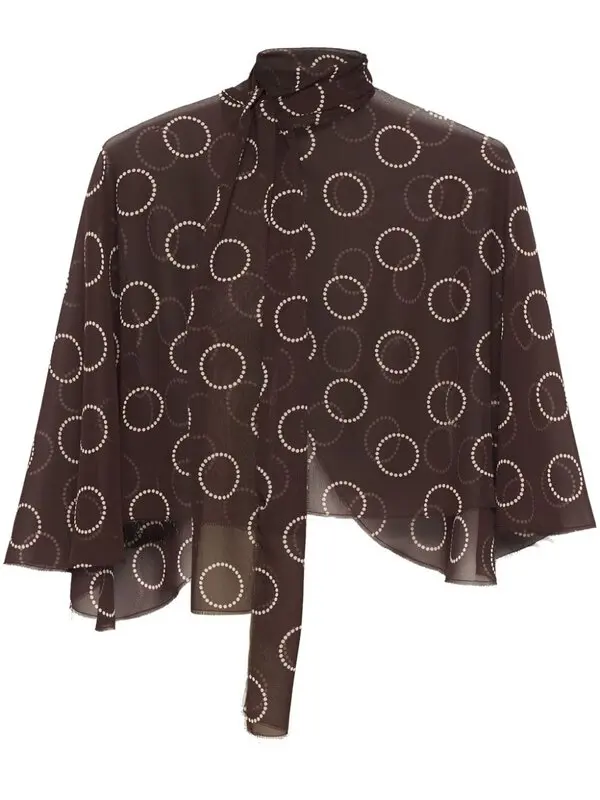 Prada Dot-print Georgette Cape
