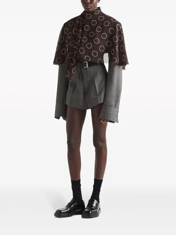 Prada Dot-print Georgette Cape
