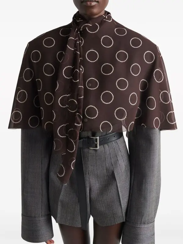 Prada Dot-print Georgette Cape