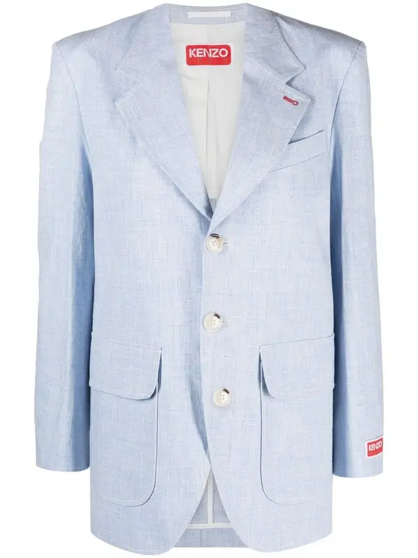 Kenzo Logo-patch Linen Blazer