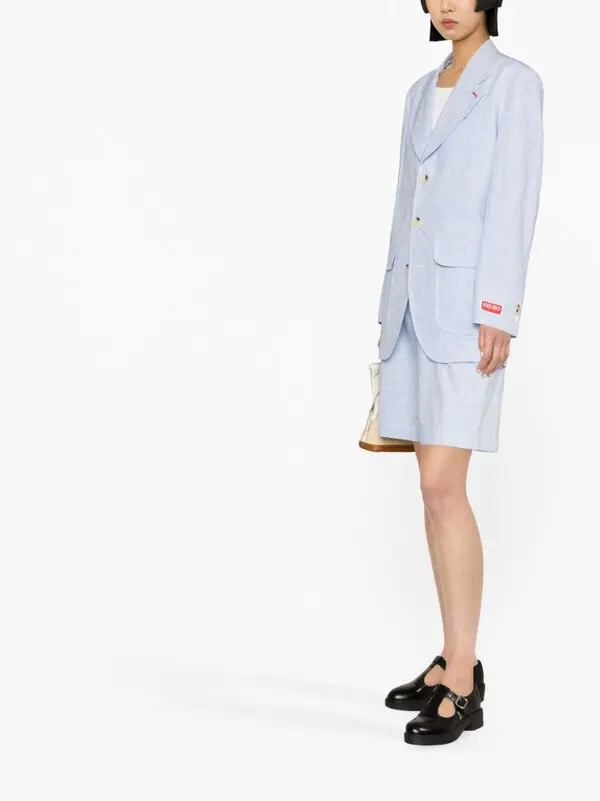 Kenzo Logo-patch Linen Blazer