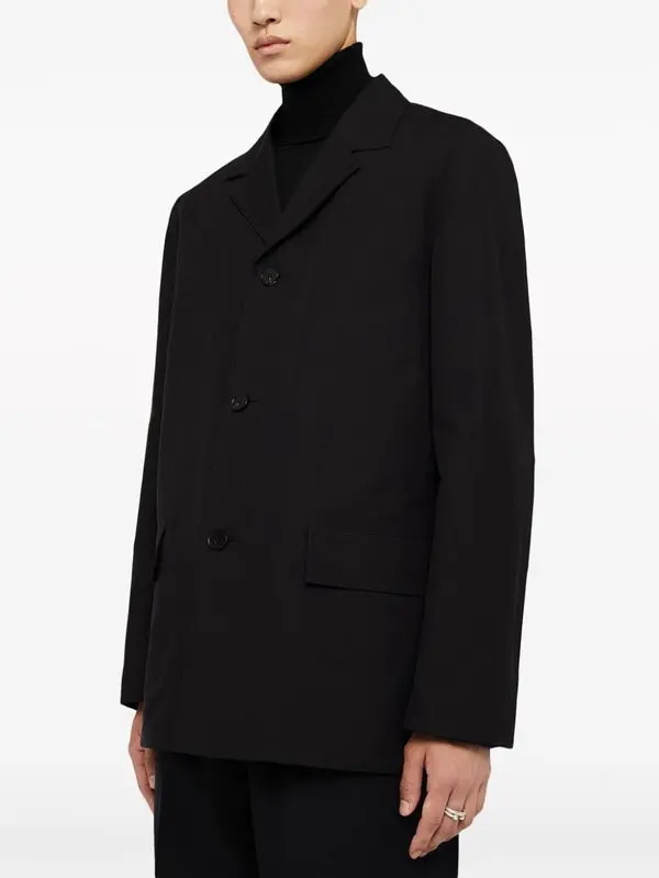 JIL SANDER Deconstructed Cotton Shirt Jacket - Black