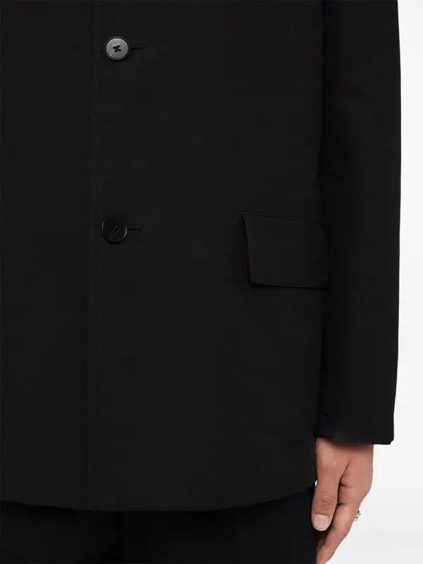 JIL SANDER Deconstructed Cotton Shirt Jacket - Black