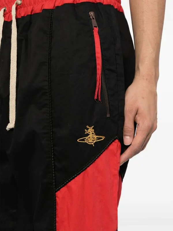 VIVIENNE WESTWOOD Orb-embroidery Cotton Track Pants - Black