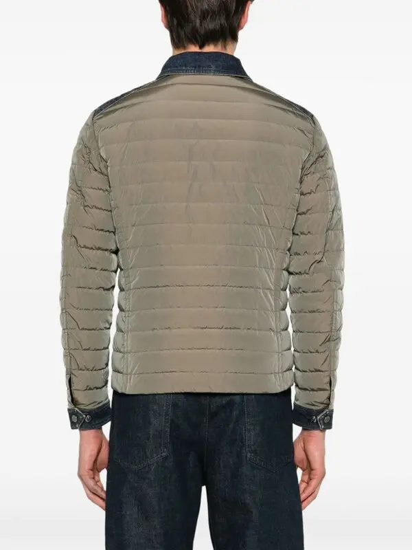 MOORER Denim-trim Quilted Jacket - Blue