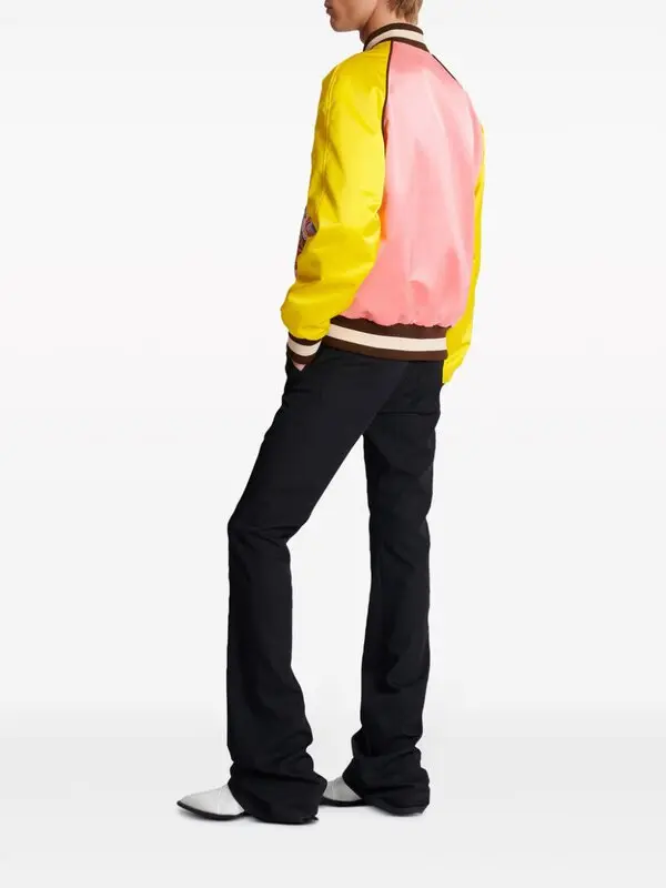 Balmain Tiger-embroidered Satin Bomber Jacket