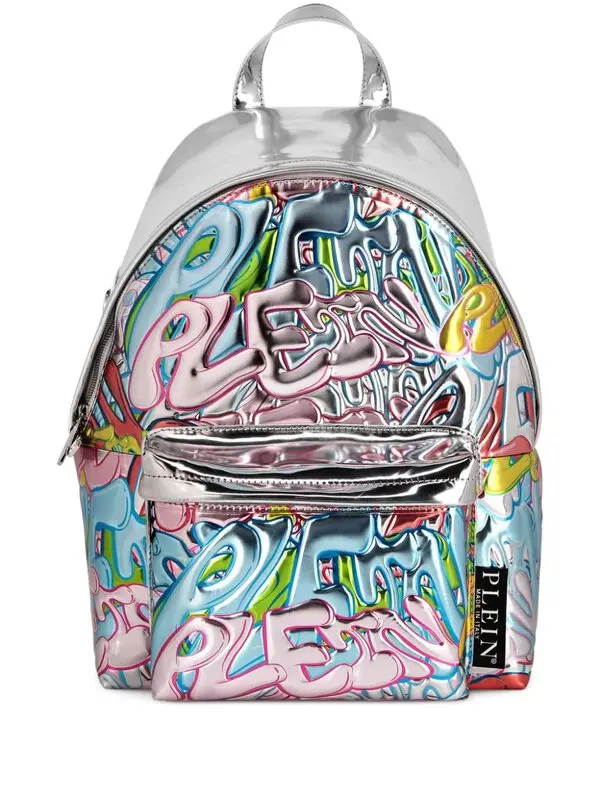 Philipp Plein Metallic Leather Backpack - Silver