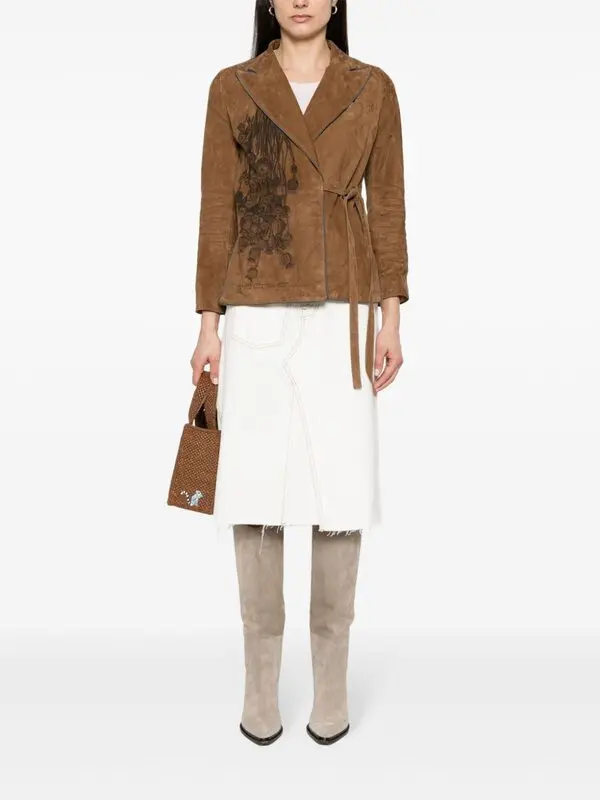Tory Burch Deconstructed Denim A-line Skirt - Neutrals
