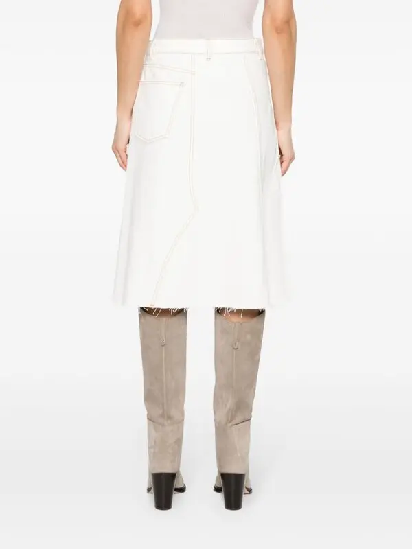 Tory Burch Deconstructed Denim A-line Skirt - Neutrals