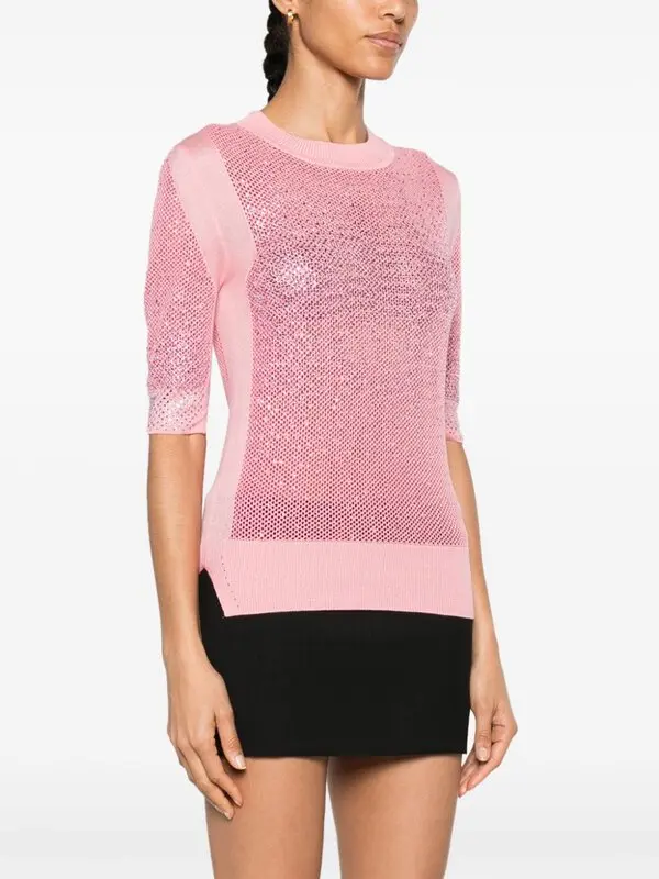 Ermanno Scervino Crystal-embellished Knit Top