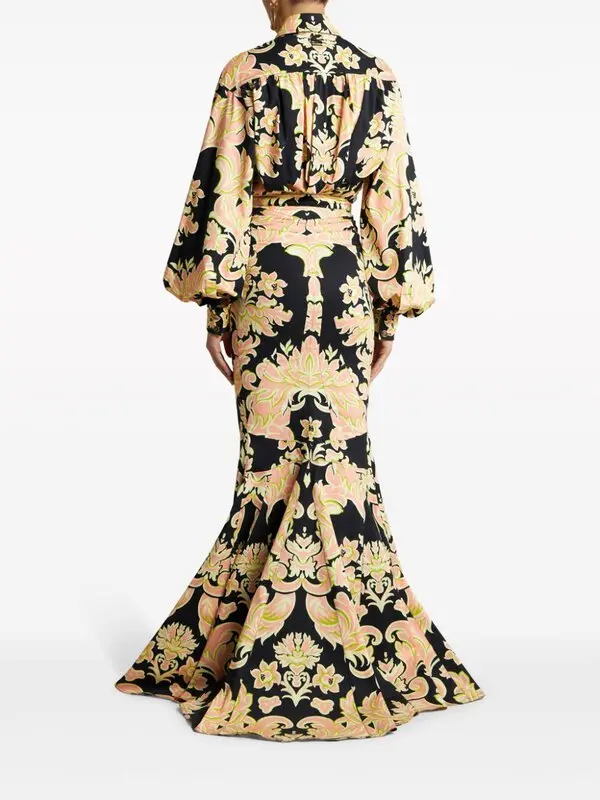 Etro Paisley-print Ruched Gown