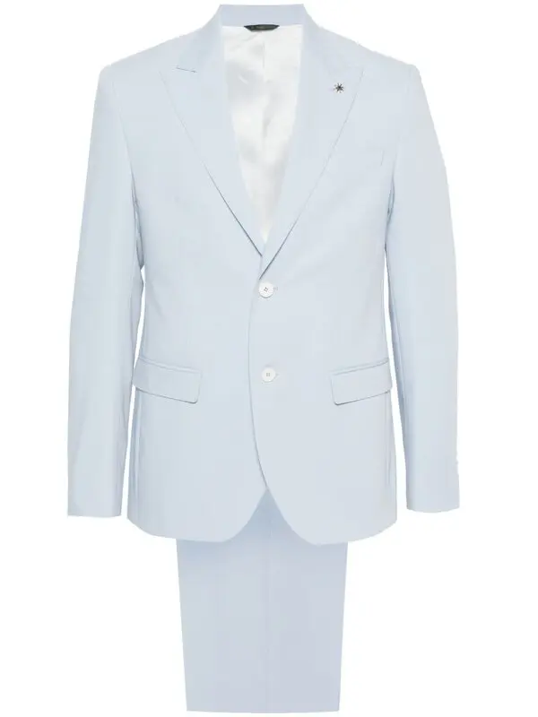 MANUEL RITZ Single-breasted Wool Suit - Blue