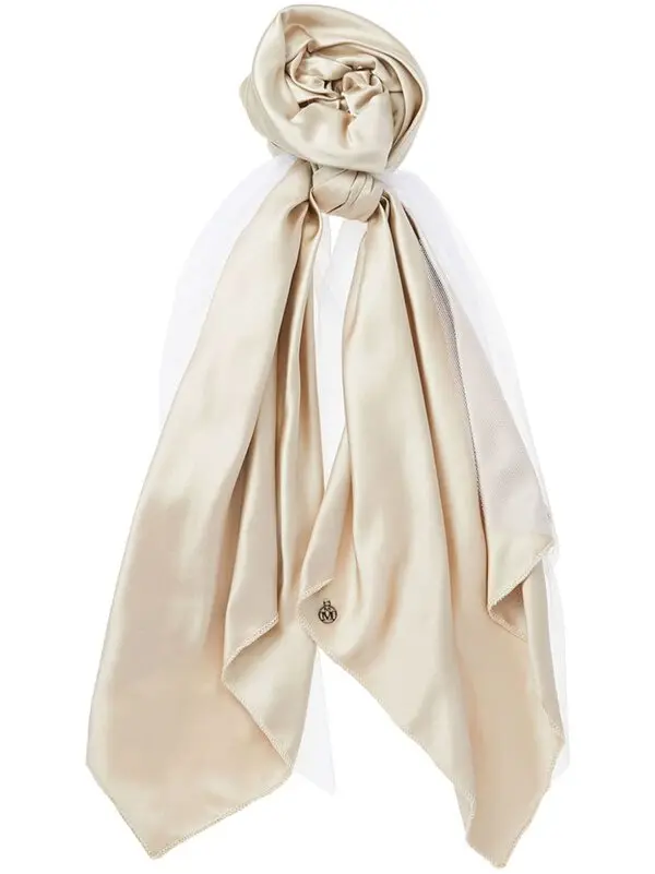 MAISON MICHEL Birdy Satin Scrunchie - Neutrals
