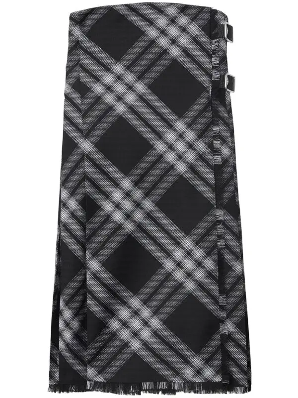 Burberry Checked Wool Minidress - Black