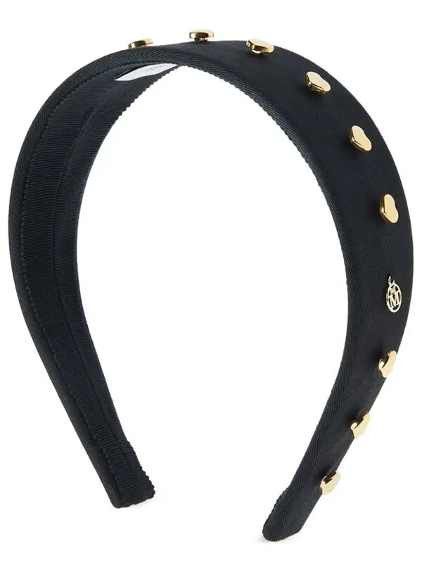 MAISON MICHEL Miwa Heart-studded Headband - Black