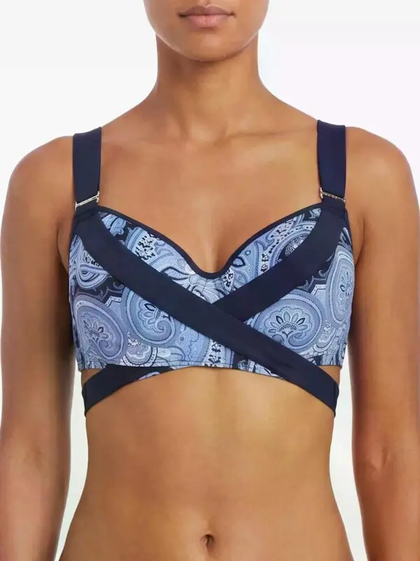 Marlies Dekkers Cache Coeur Paisley-print Bikini Top - Blue