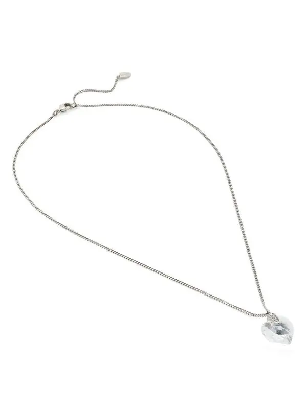 JIMMY CHOO Heart Crystal Pendant Necklace - Silver