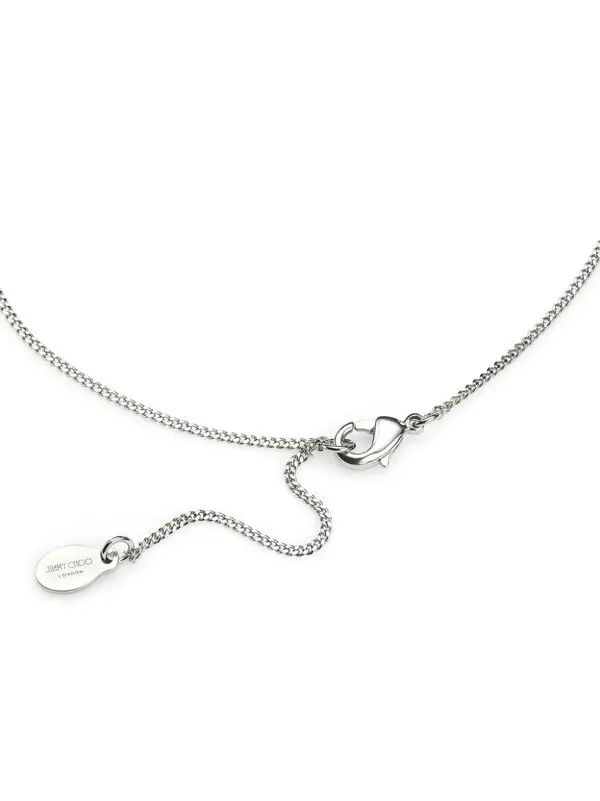 JIMMY CHOO Heart Crystal Pendant Necklace - Silver