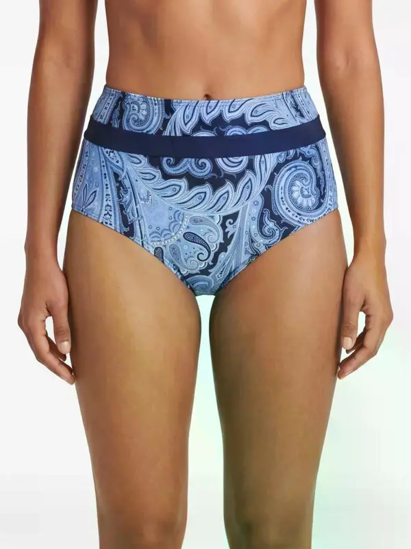 Marlies Dekkers Cache Coeur Paisley-print High-waisted Bikini Bottoms