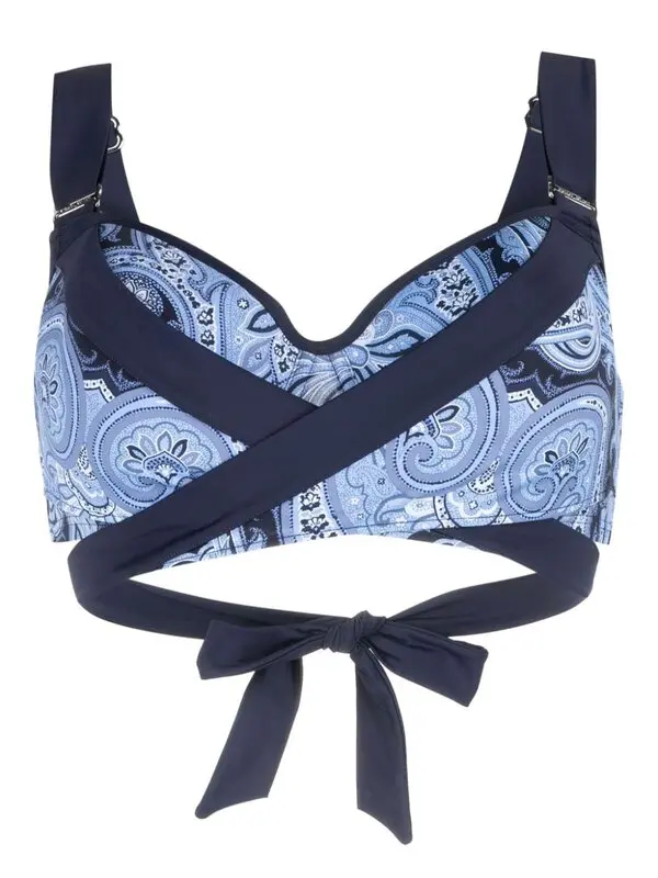 Marlies Dekkers Cache Coeur Paisley-print Push-up Bikini Top - Blue
