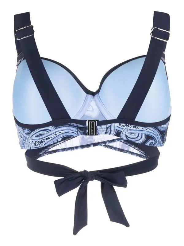 Marlies Dekkers Cache Coeur Paisley-print Push-up Bikini Top - Blue