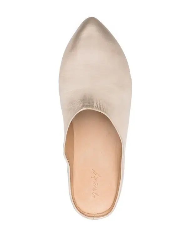 Marsèll Sfoglia Metallic Leather Mules - Neutrals