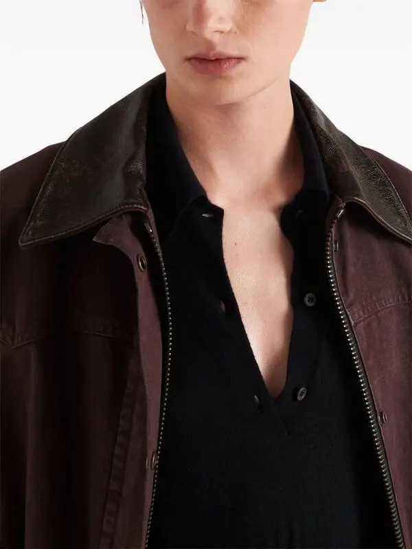 Prada Long-sleeve Cashmere Polo Shirt