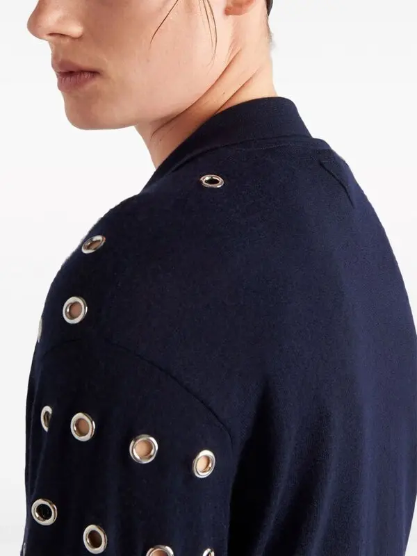 Prada Eyelet-detailed Knitted Polo Shirt