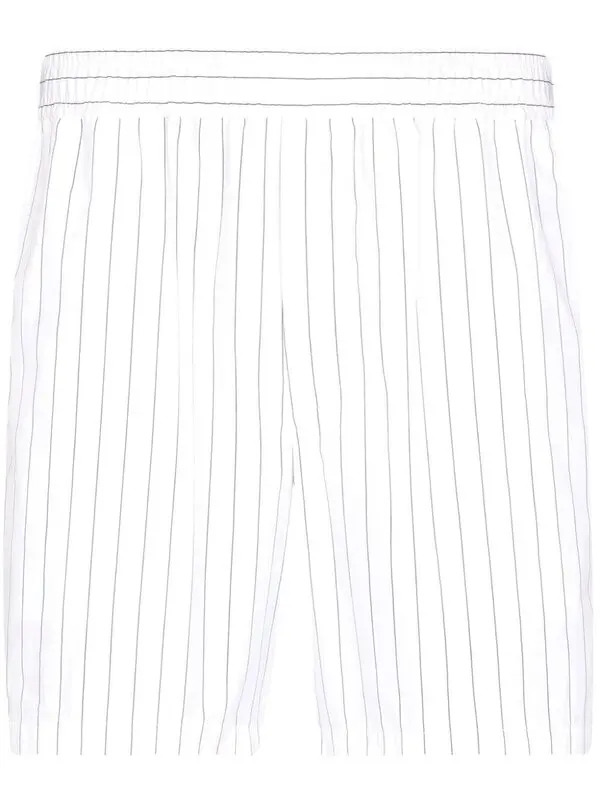 Dolce & Gabbana Striped Poplin Bermuda Shorts - White
