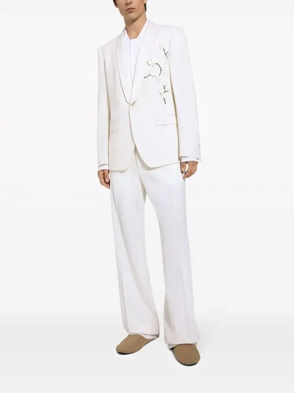 Dolce & Gabbana Floral-appliqué Single-breasted Blazer