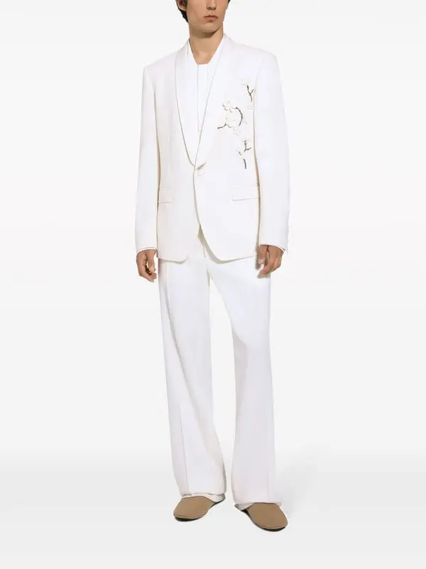 Dolce & Gabbana Floral-appliqué Single-breasted Blazer