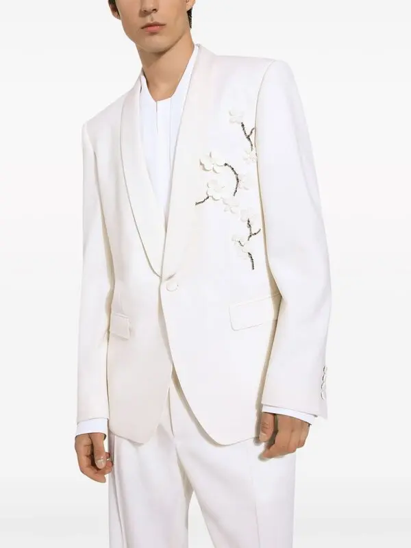 Dolce & Gabbana Floral-appliqué Single-breasted Blazer